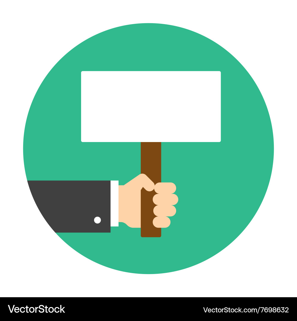 Hand holding sign Royalty Free Vector Image - VectorStock