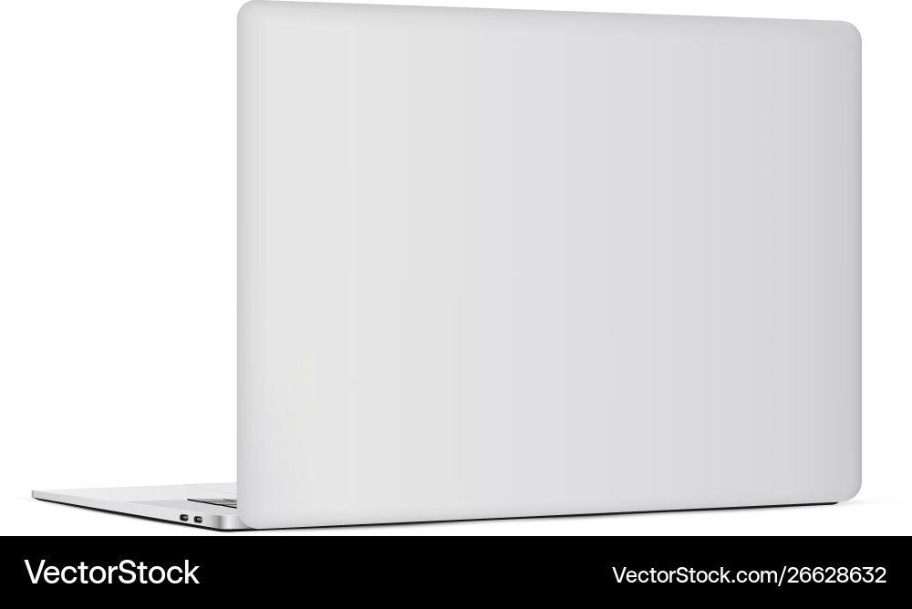 Laptop backside isolated on white background Vector Image