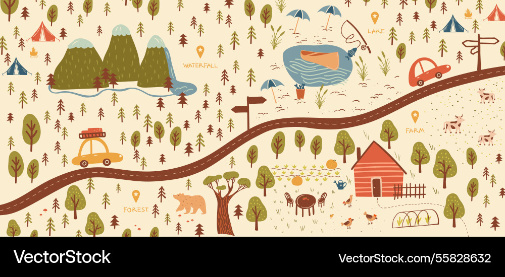 Local nature map Royalty Free Vector Image - VectorStock