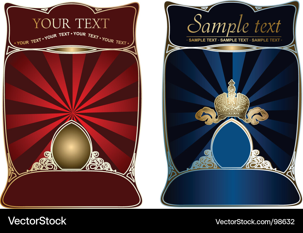 Red and blue gold covers Royalty Free Vector Image