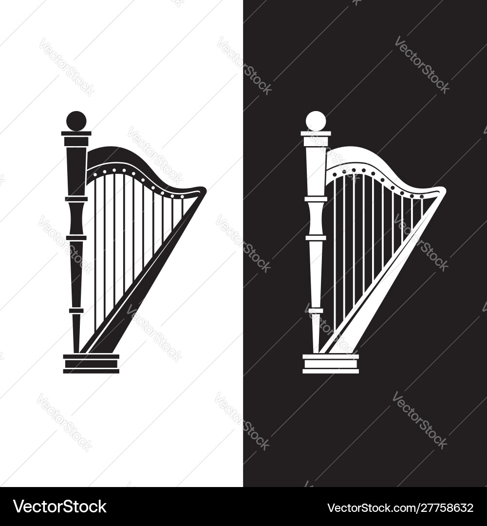 Stringed harp icons Royalty Free Vector Image - VectorStock