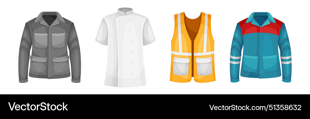 Uniform and workwear clothes for professional Vector Image