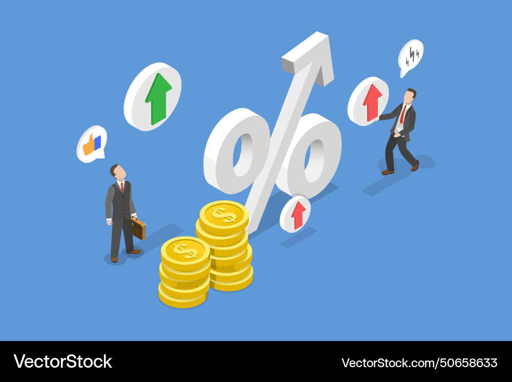 3d isometric flat of market Royalty Free Vector Image