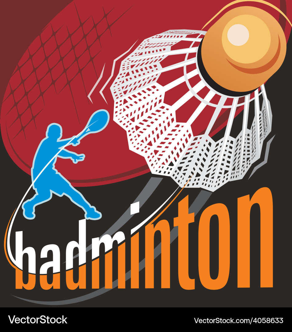Badminton poster Royalty Free Vector Image - VectorStock