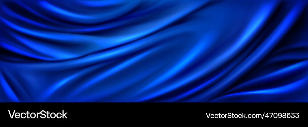 Blue silk fabric background satin cloth texture Vector Image