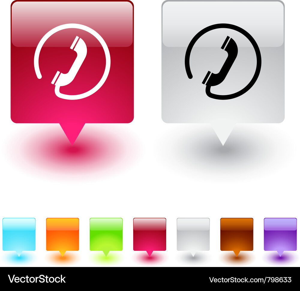 Call square button Royalty Free Vector Image - VectorStock