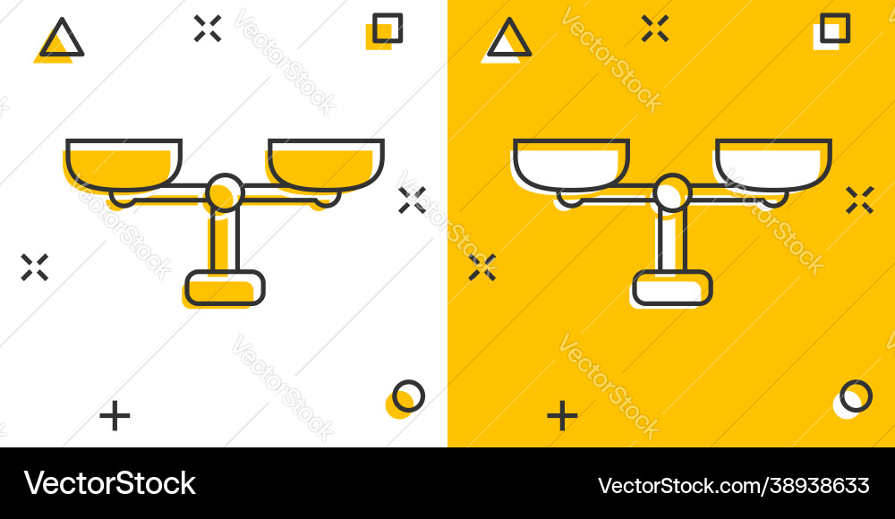 Cartoon scale weigher icon in comic style Vector Image