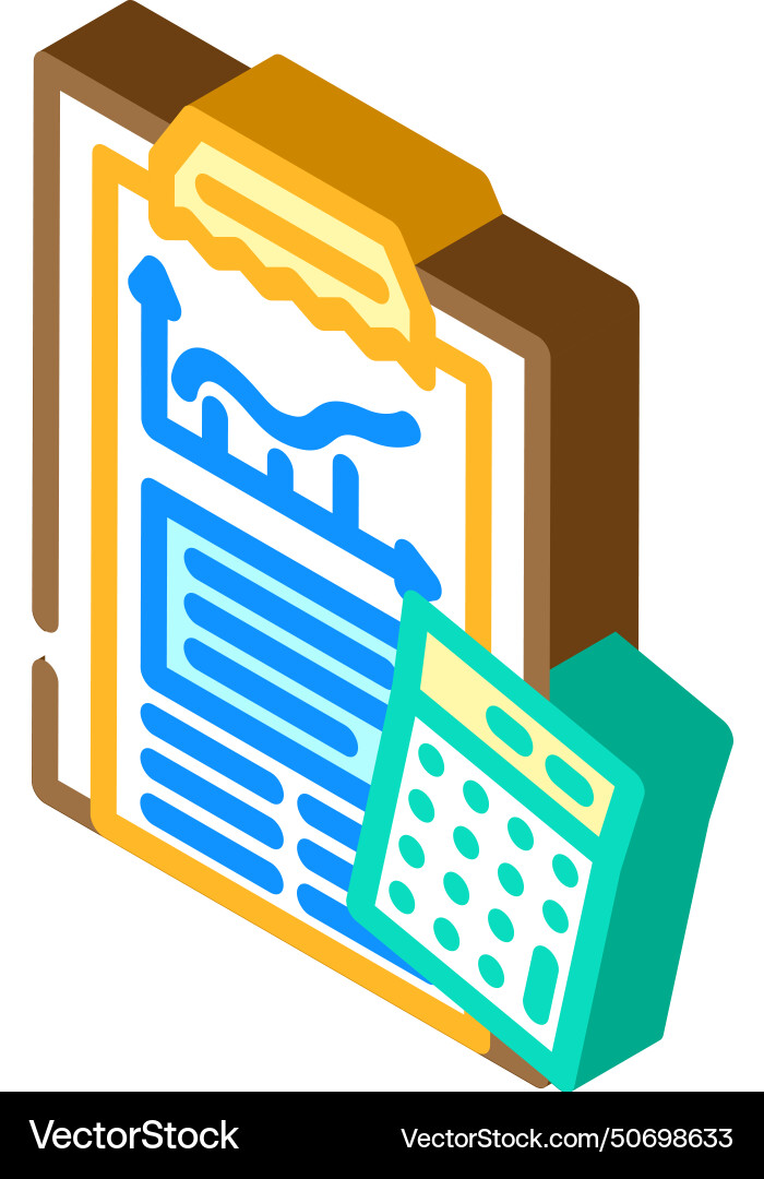 Financial planner isometric icon Royalty Free Vector Image