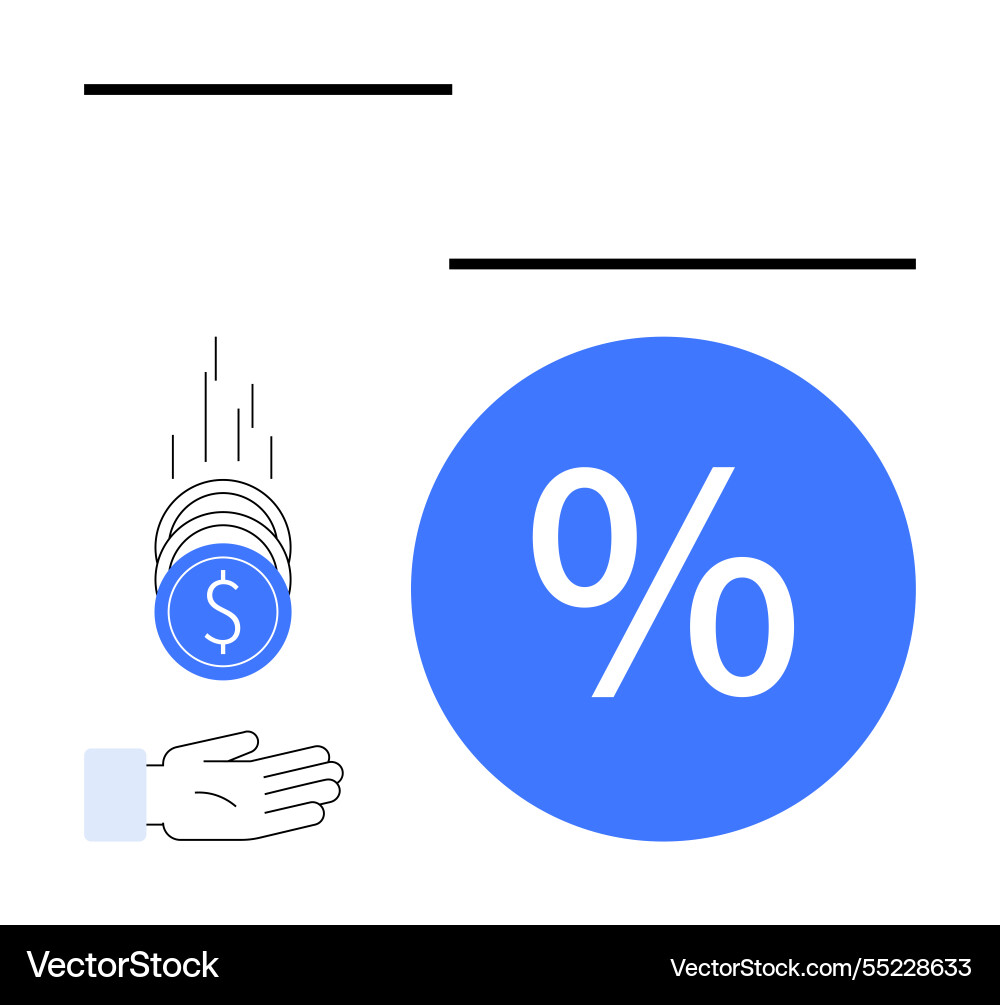 Hand catching falling coins with dollar symbol Vector Image