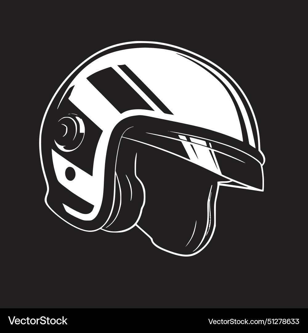 Helmet - black and white Royalty Free Vector Image
