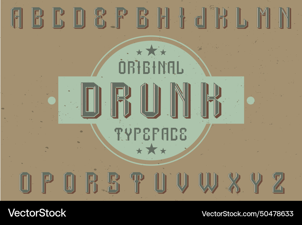 Original label typeface Royalty Free Vector Image