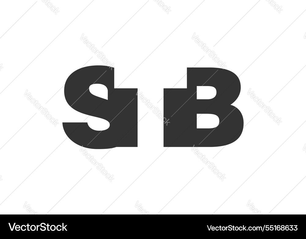 Stb logo design initial letter s t b bold font Vector Image