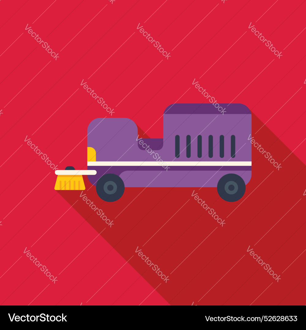 Street cleaning machine the road Royalty Free Vector Image