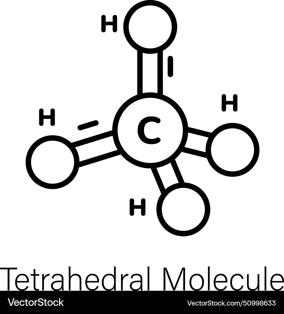 Tetrahedral molecule Royalty Free Vector Image