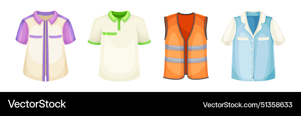 Uniform and workwear clothes for professional Vector Image