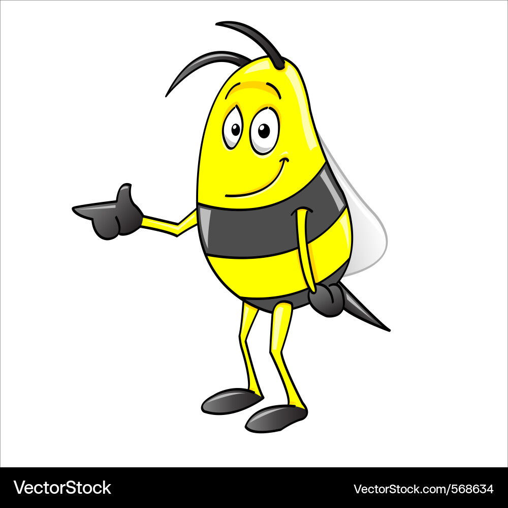 Bee pointing Royalty Free Vector Image - VectorStock