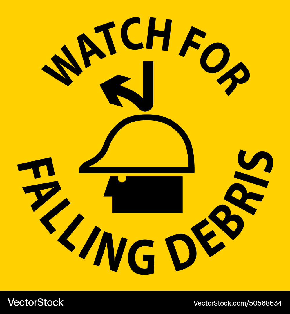 Danger sign watch for falling debris Royalty Free Vector