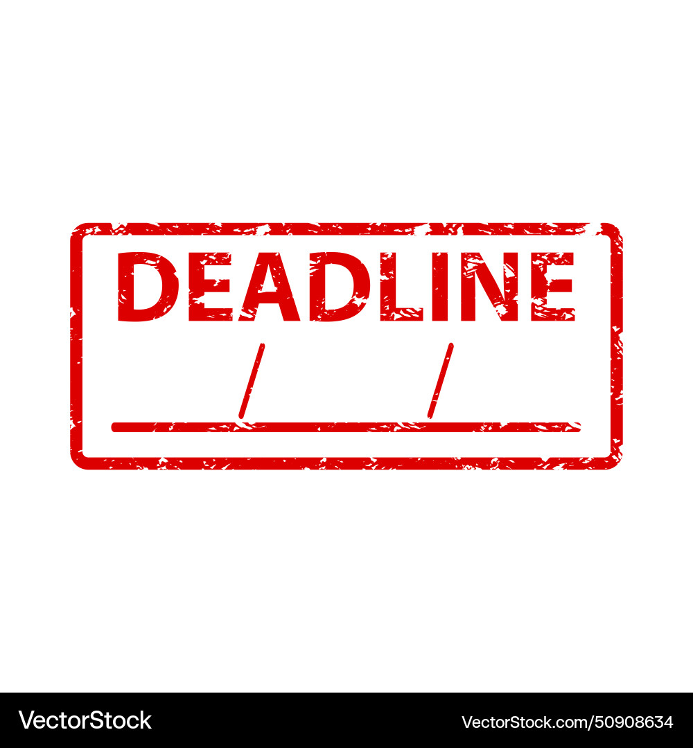 Deadline time rubber stamp of timer symbol Vector Image