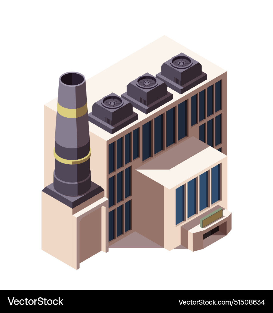 Factory isometric icon Royalty Free Vector Image