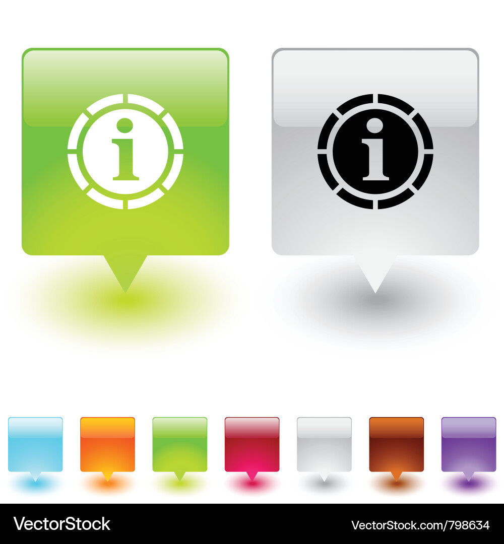 Information square button Royalty Free Vector Image