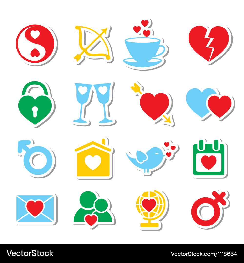 Love icons Royalty Free Vector Image - VectorStock