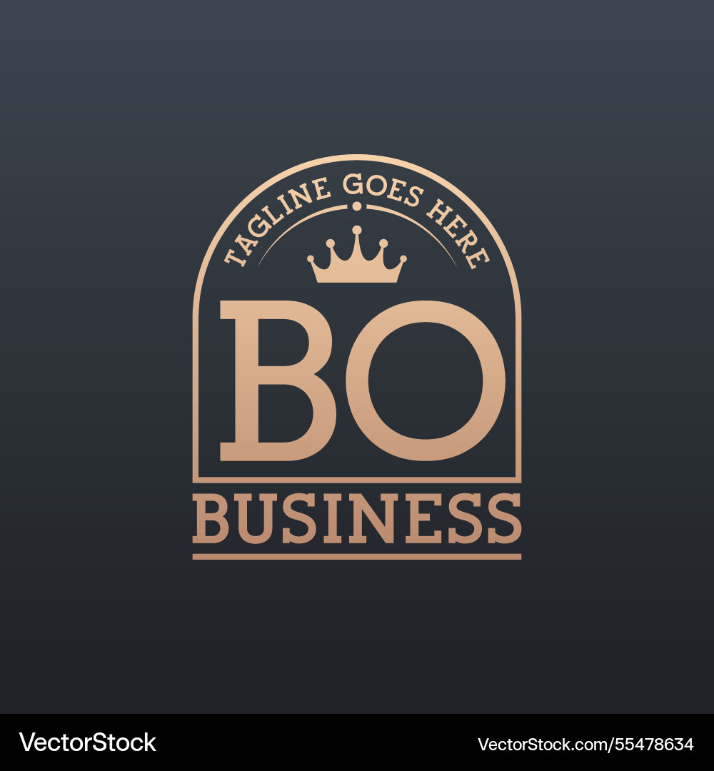 Luxury bo logo with crown elegant letter Vector Image