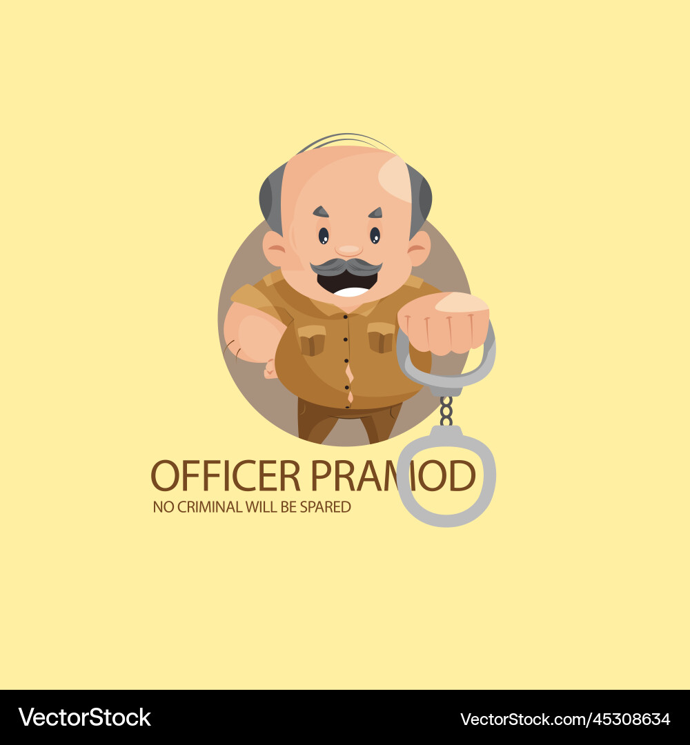 Officer pramod no criminal will be spared logo Vector Image