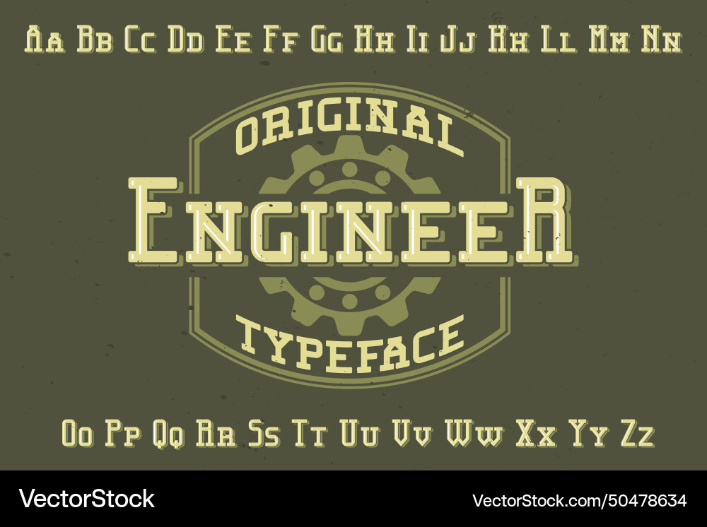Original label typeface Royalty Free Vector Image