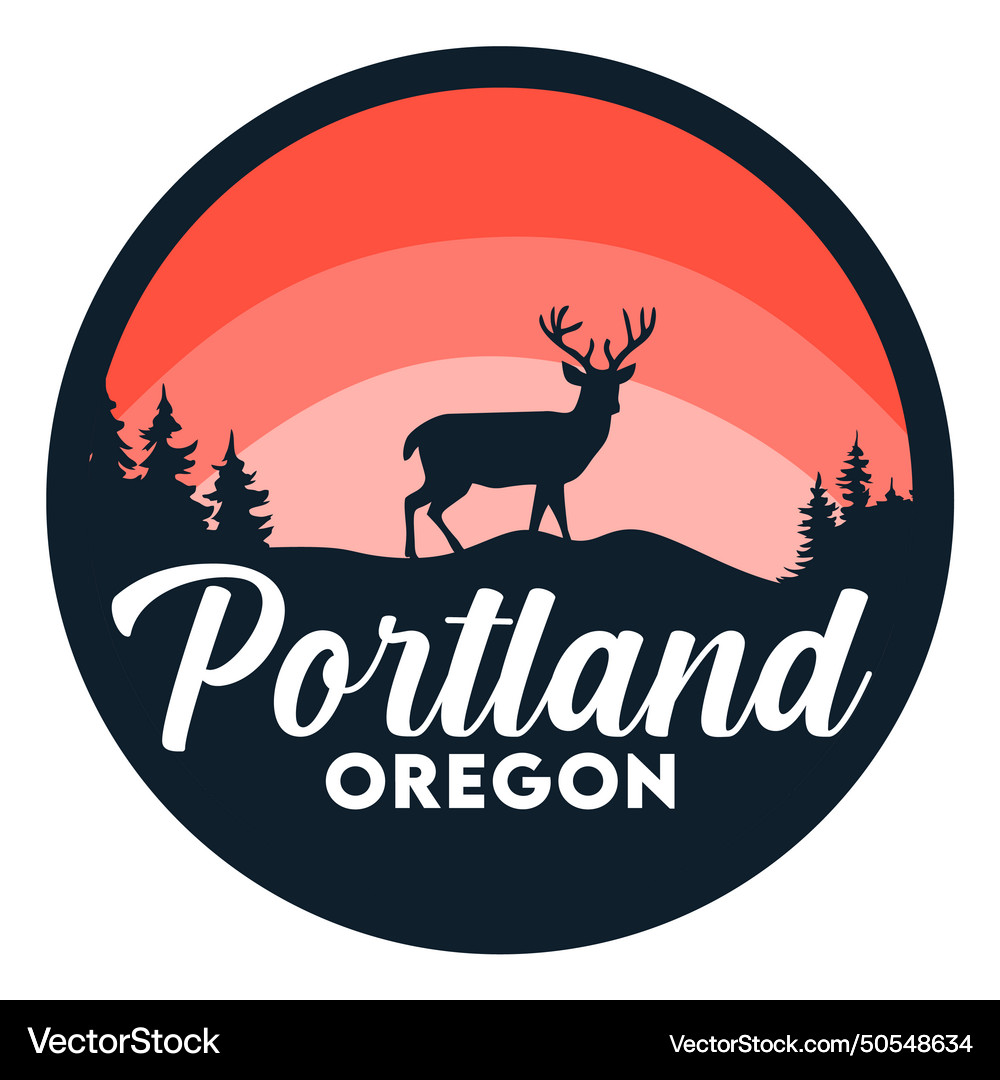 Portland oregon with beautiful view Royalty Free Vector