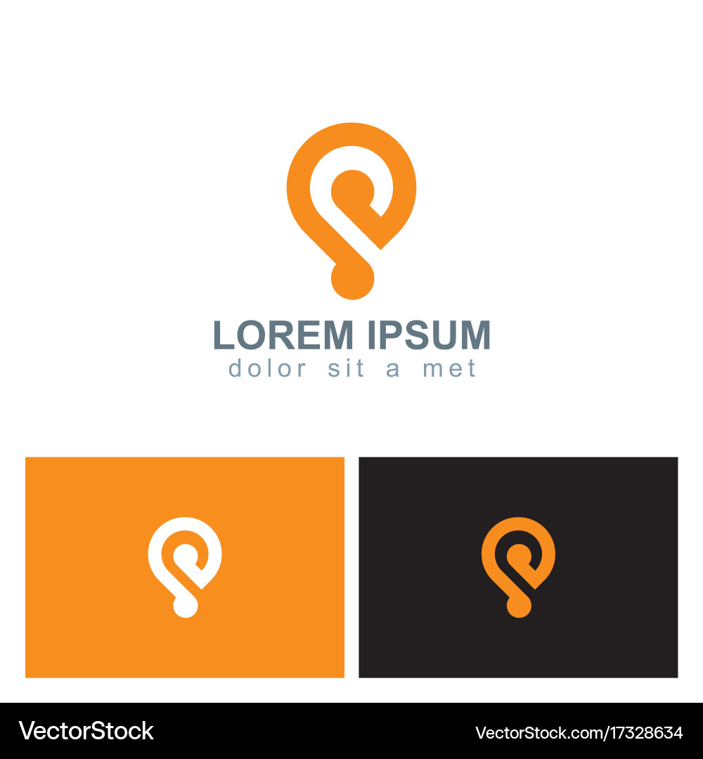 Position point technology gps logo Royalty Free Vector Image