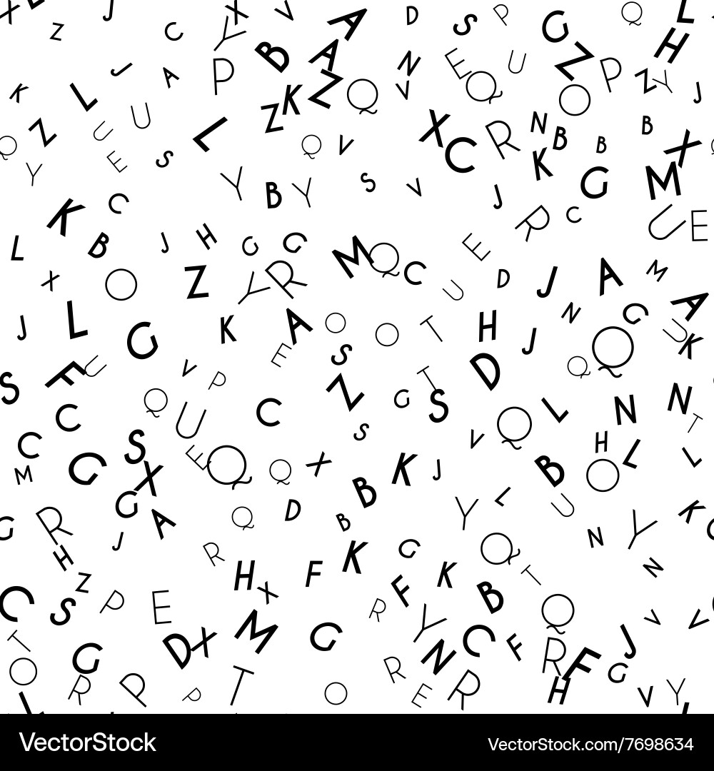 Random letters seamless pattern Royalty Free Vector Image