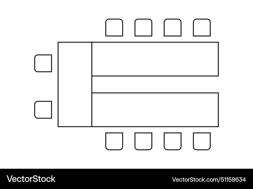 Seats arrangement on conference banquet Royalty Free Vector