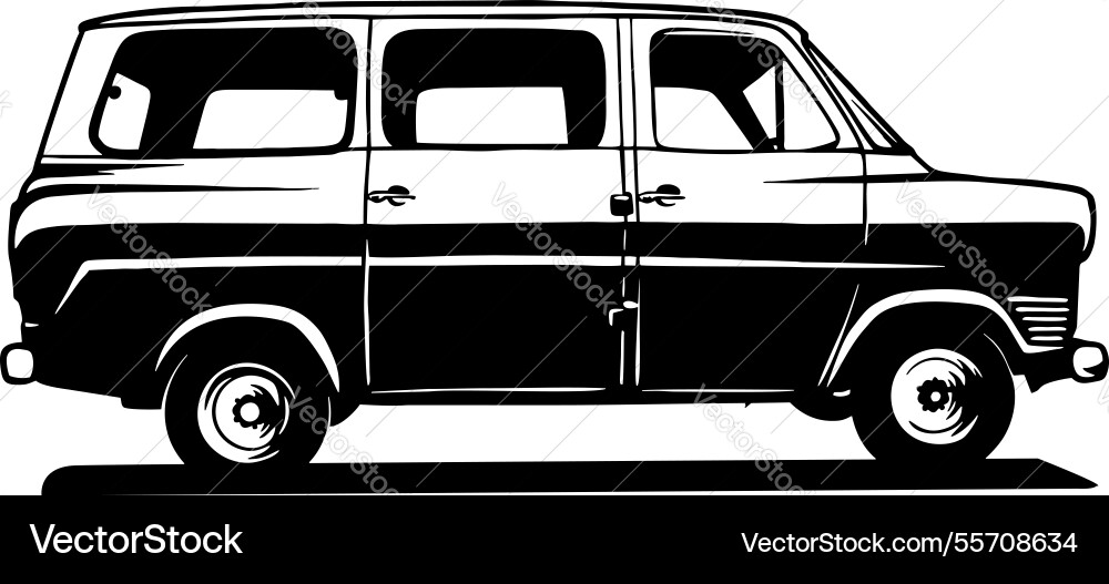 Transit 1965 mk1 - classic car stencil Royalty Free Vector