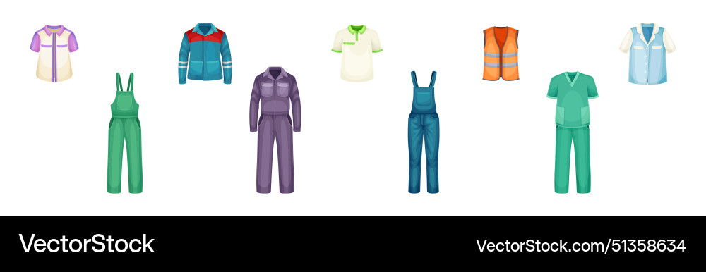 Uniform and workwear clothes for professional Vector Image