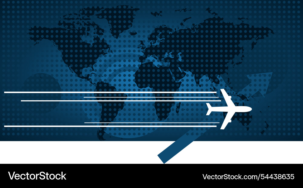 Airplane and map of world - background – Royalty-Free Vector | VectorStock