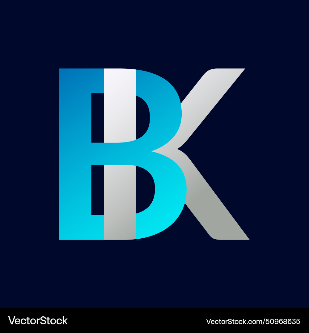 Bk letter logo template design Royalty Free Vector Image