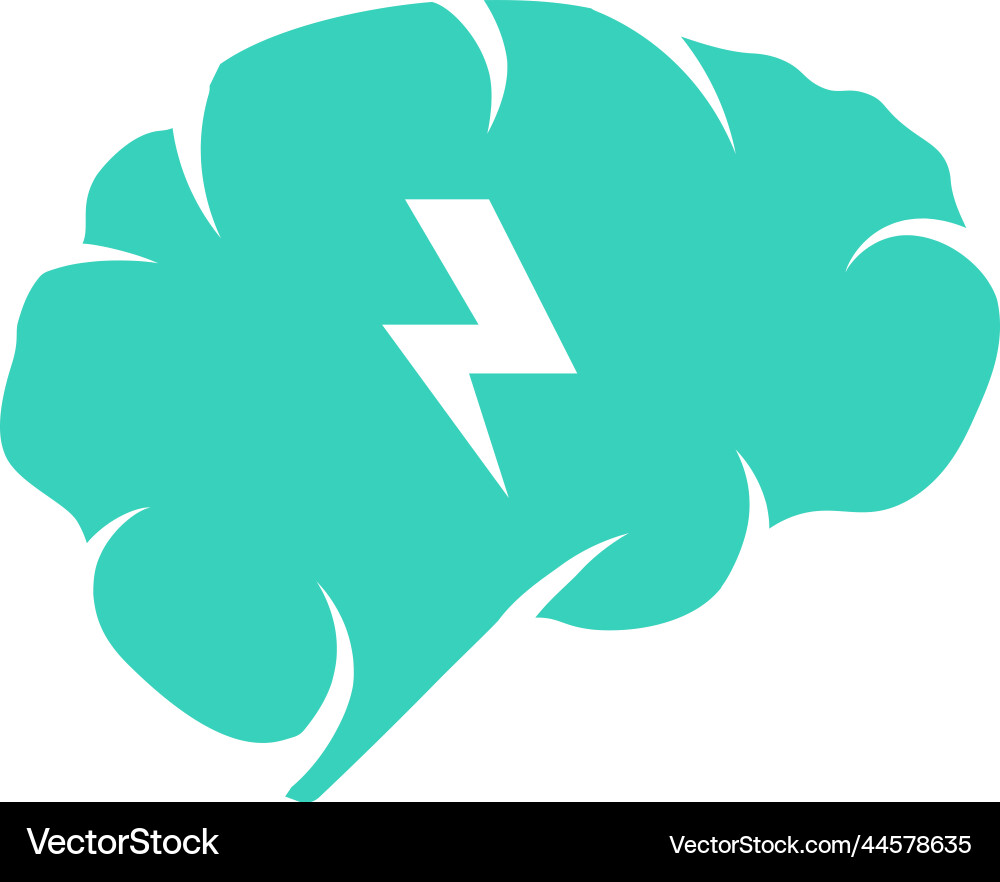 Brain power icon fast mind thinking symbol Vector Image