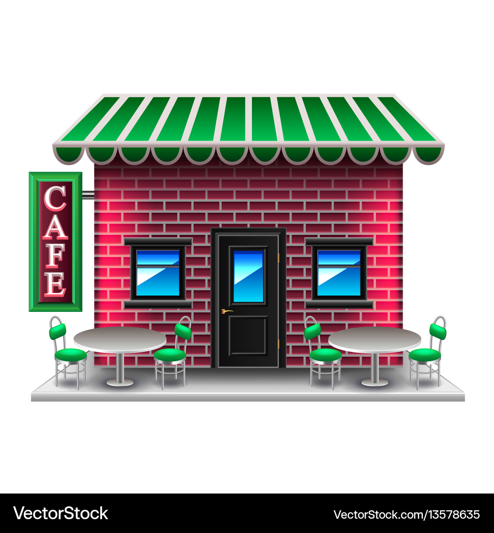 Cafe isolated on white Royalty Free Vector Image