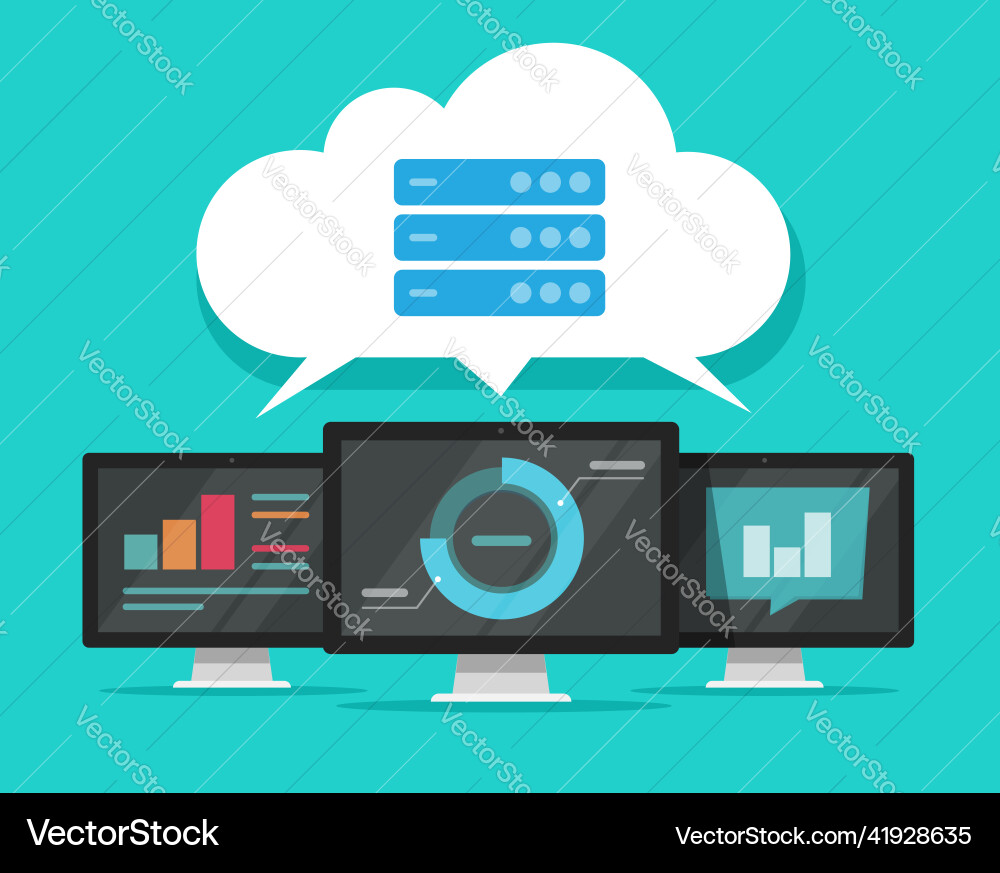 Cloud big data server infrastructure analysis Vector Image