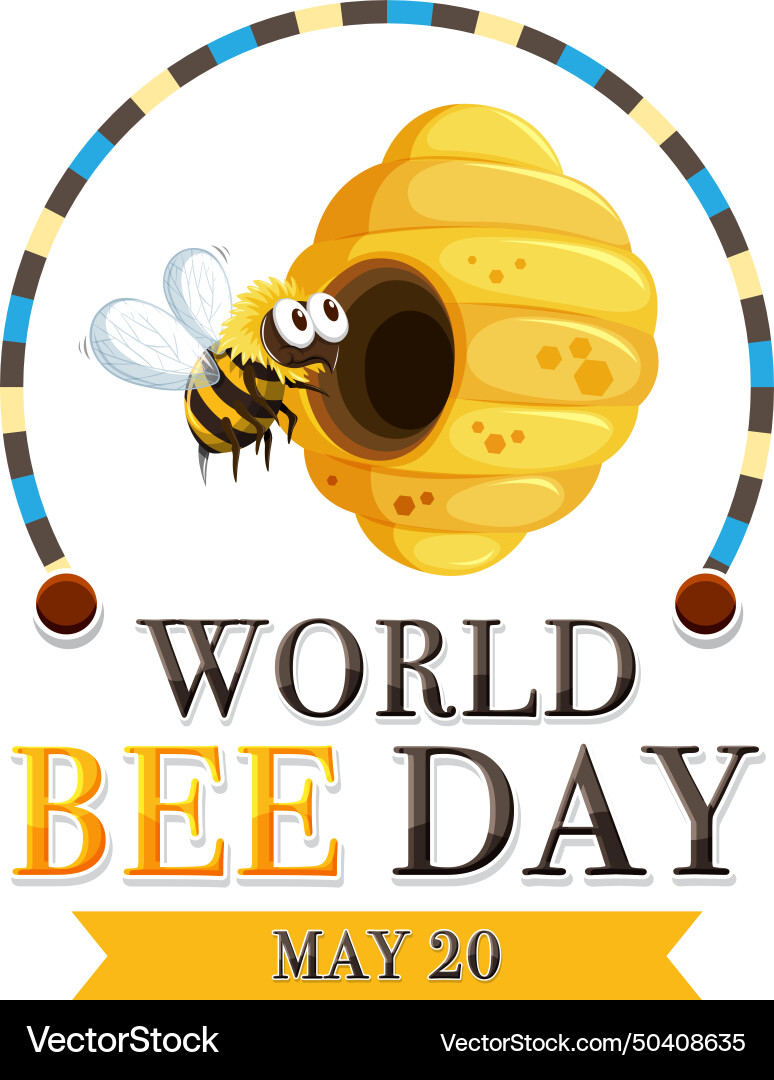 Colorful for world bee day event Royalty Free Vector Image