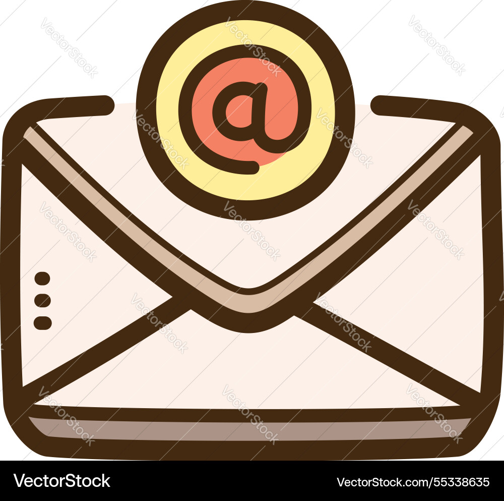 Email address - emails doodle art Royalty Free Vector Image