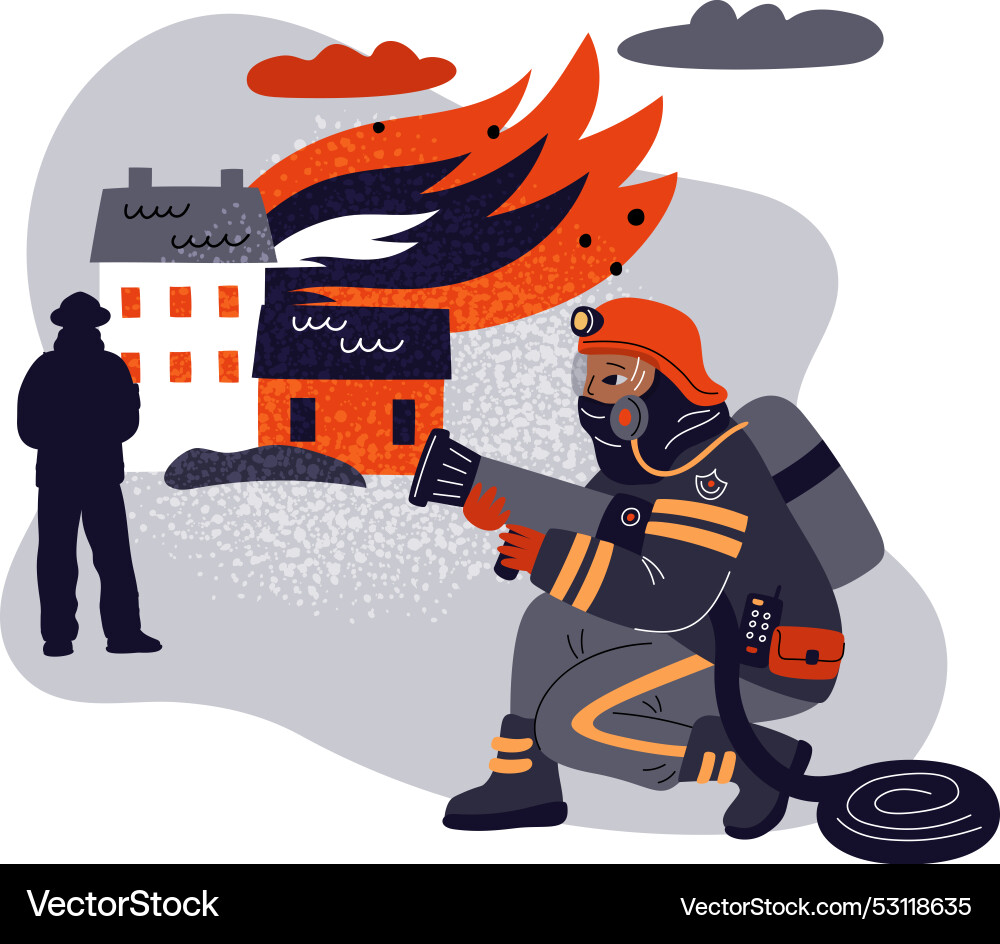 Firefighter characters brave fireman Royalty Free Vector