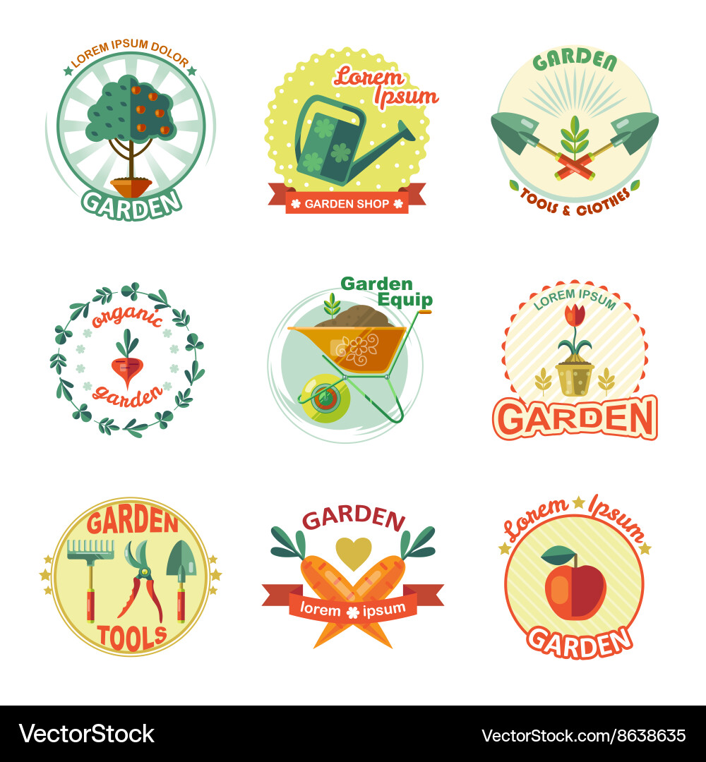 Garden icon set Royalty Free Vector Image - VectorStock