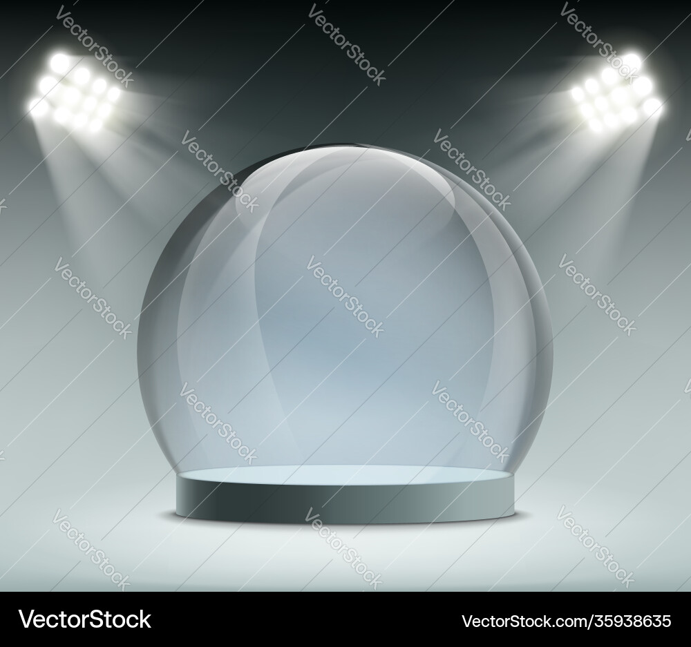 Glass transparent empty dome Royalty Free Vector Image