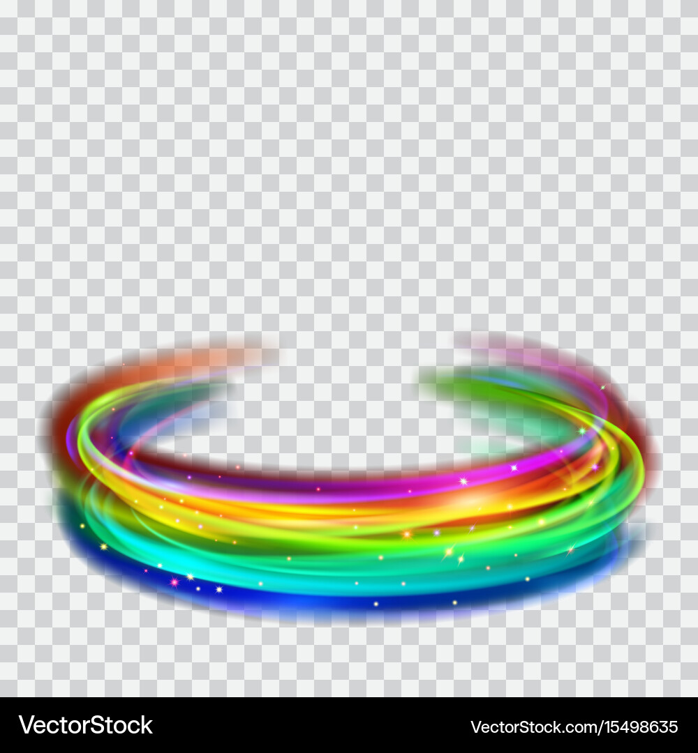 Multicolored glowing fire rings with glitters Vector Image