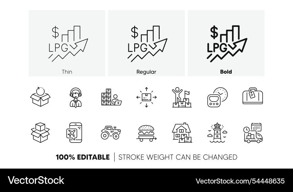 Return package inventory and hand baggage line Vector Image