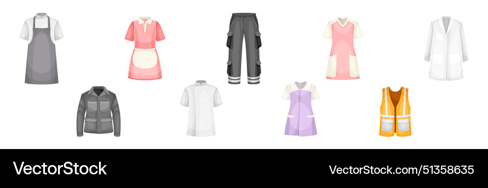 Uniform and workwear clothes for professional Vector Image