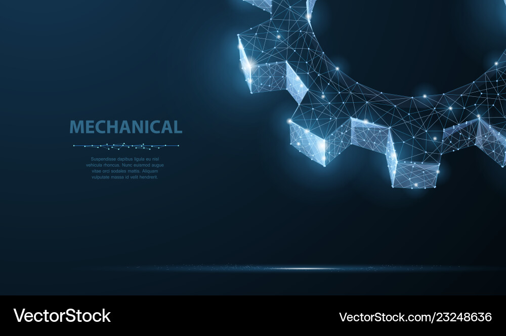 Abstract Gears Wireframe 3D Royalty Free Vector Image