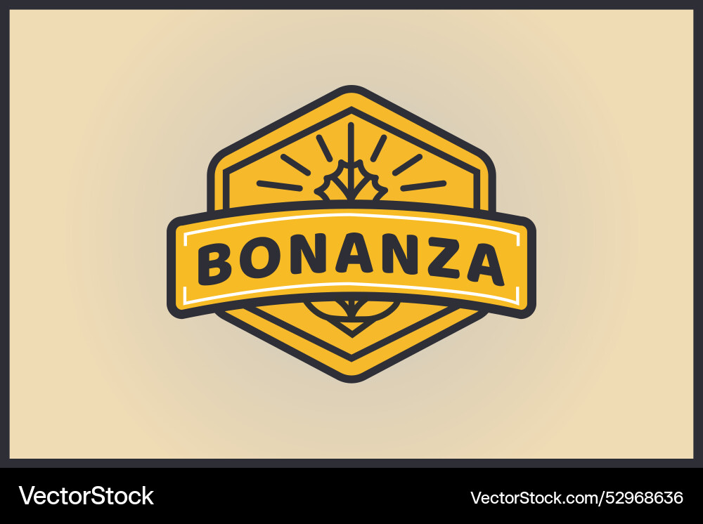 Bonanza mascot logo with yellow geometric Vector Image