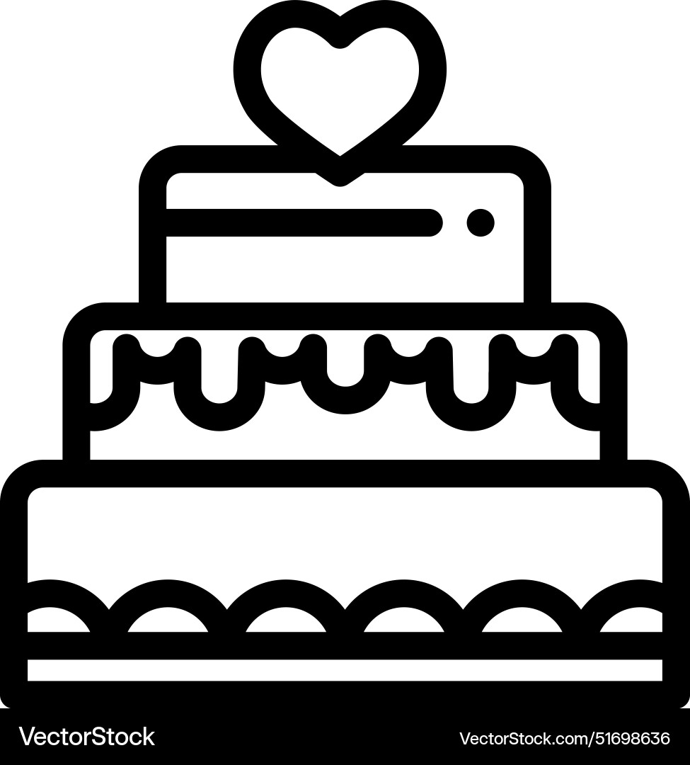 Cake icon thin linear style design isolated on Vector Image